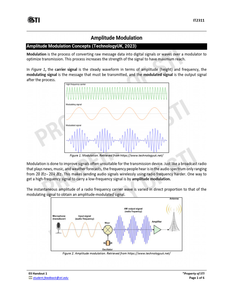 03 Handout 1 | PDF | Modulation | Radio