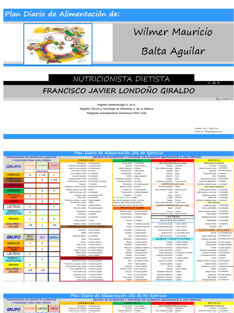 Plan Alimentacion - v1 | PDF | Cocina | Alimentos