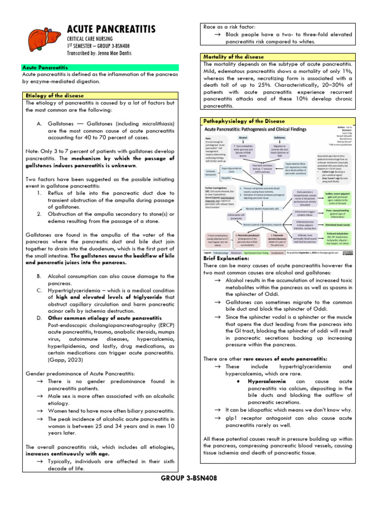 Group 3 - Acute Pancreatitis | PDF | Pancreas | Digestive System