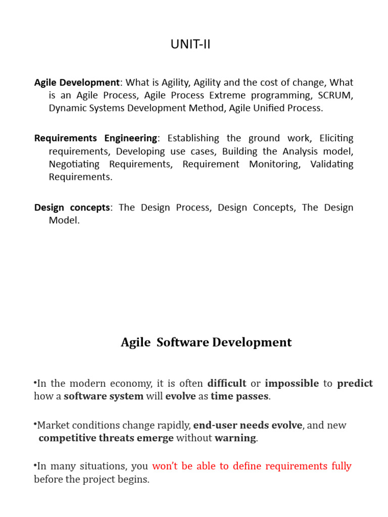 Se Unit2 | PDF | Agile Software Development | Scrum (Software Development)