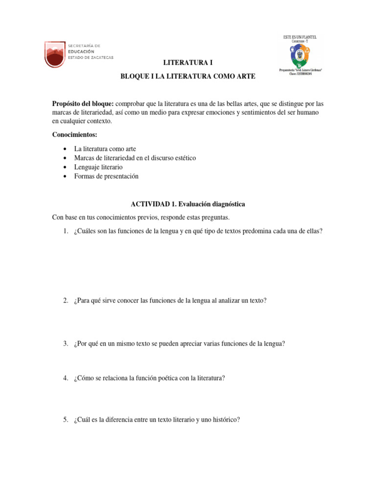 Bloque I Material | PDF | Poesía | Monólogo