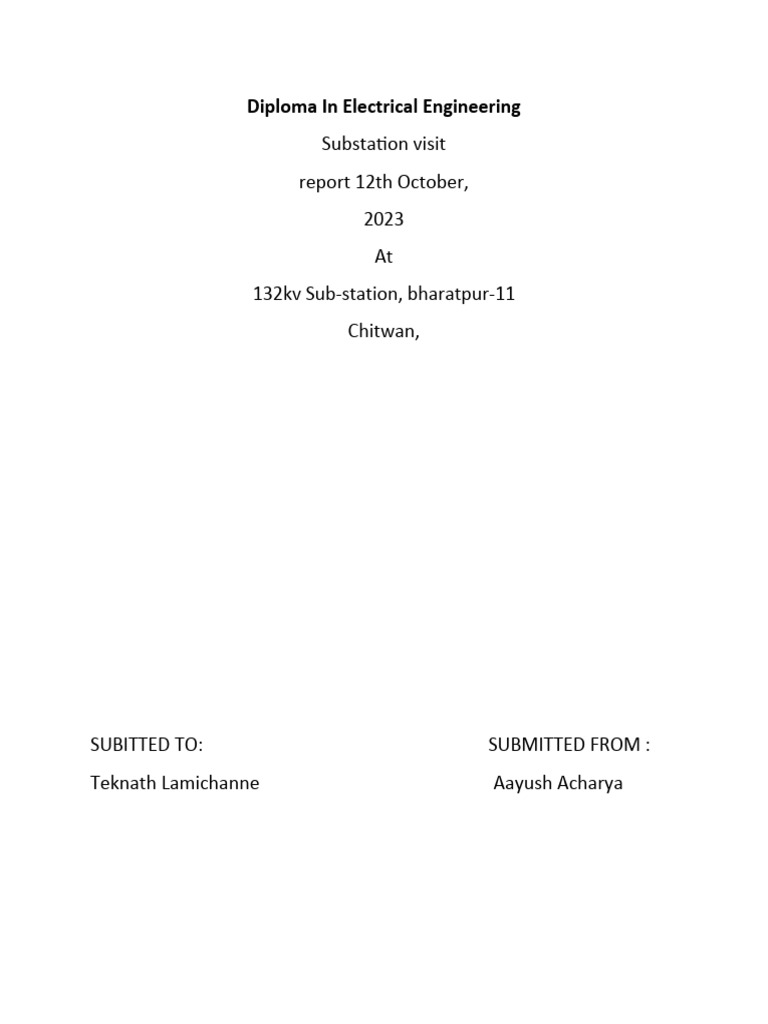 132kV Substation Visit Report 2023 | PDF | Electrical Substation ...