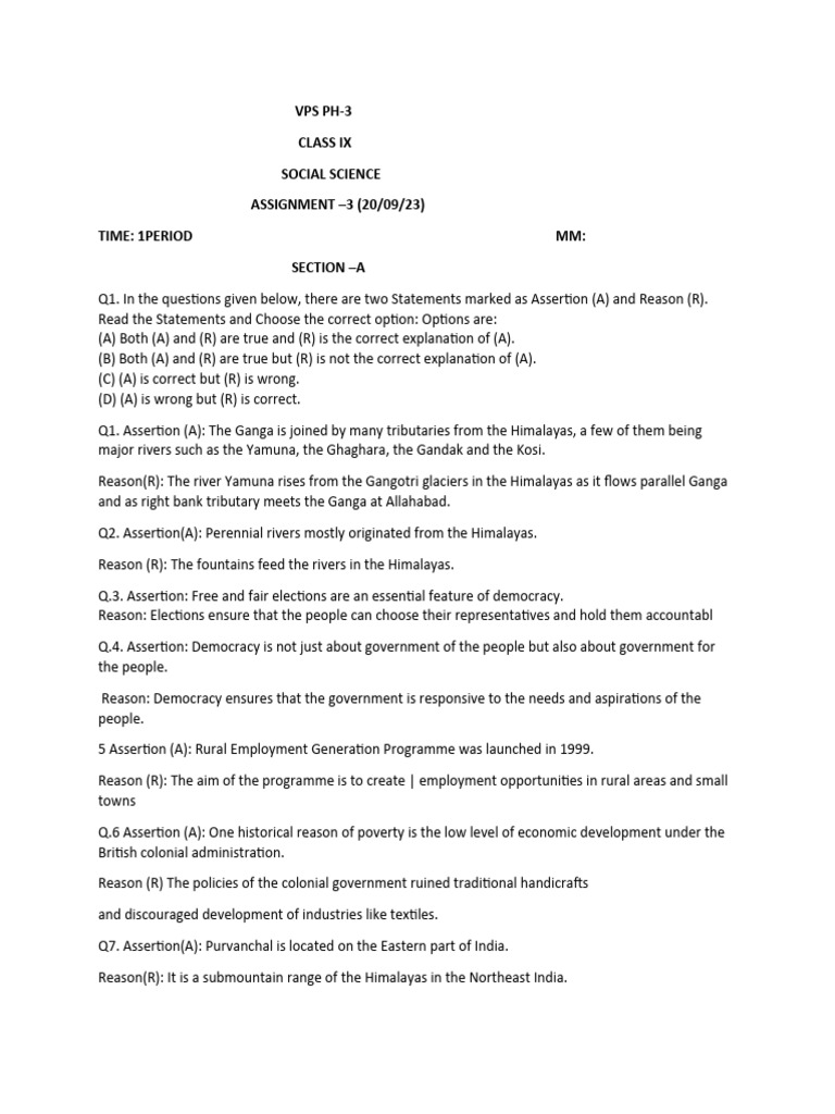 Class 9 Assignment 3 | PDF | Himalayas | Elections