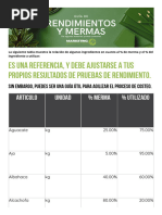 Tabla de Mermas en Gastronomia | PDF | Comida y bebida | Preparación de ...