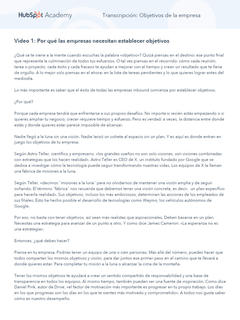 Lesson 4 Setting Business Goals | PDF | Business | Motivación