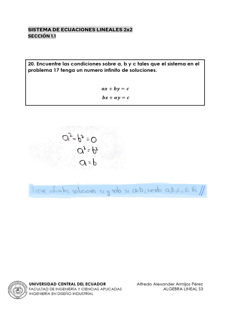 Deber#01_Armijos_Pérez | PDF | Álgebra lineal | Álgebra