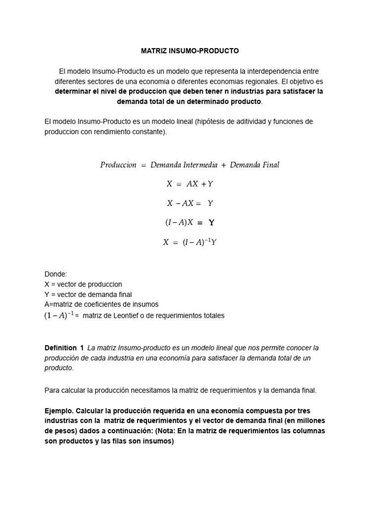 Matriz Insumo Producto 2021 | PDF | Matriz (Matemáticas) | Análisis matemático