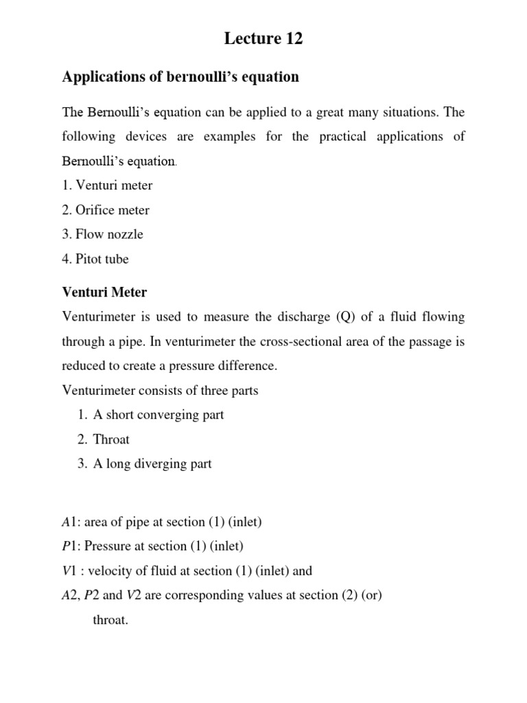 Application of Bernoulli | PDF