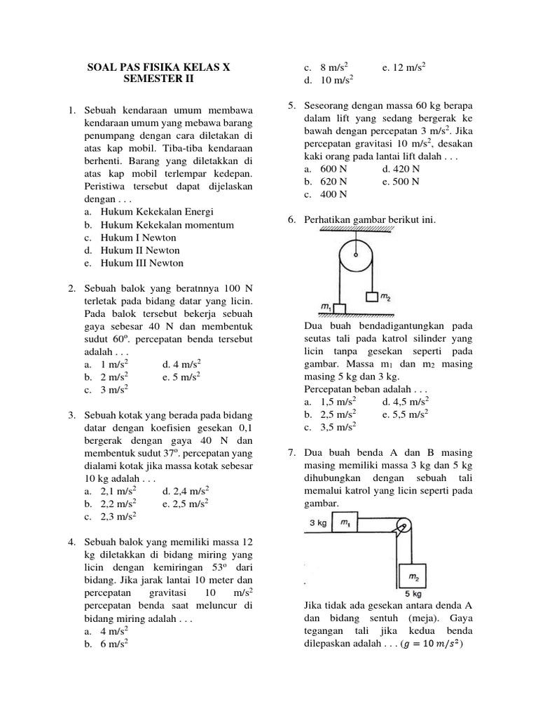 Soal Pas Kelas X Semester Ii | PDF