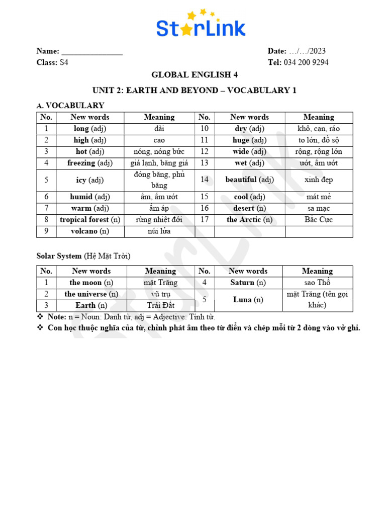 Vocab - Unit 2 | PDF