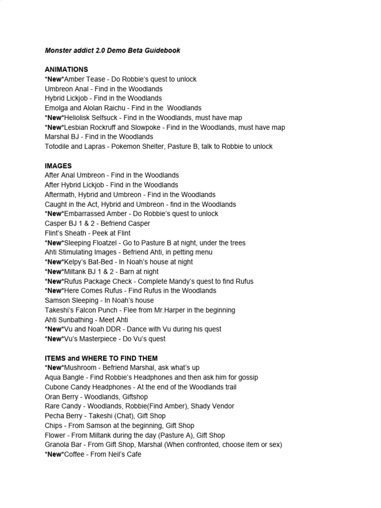 Monster Addict Guide | PDF
