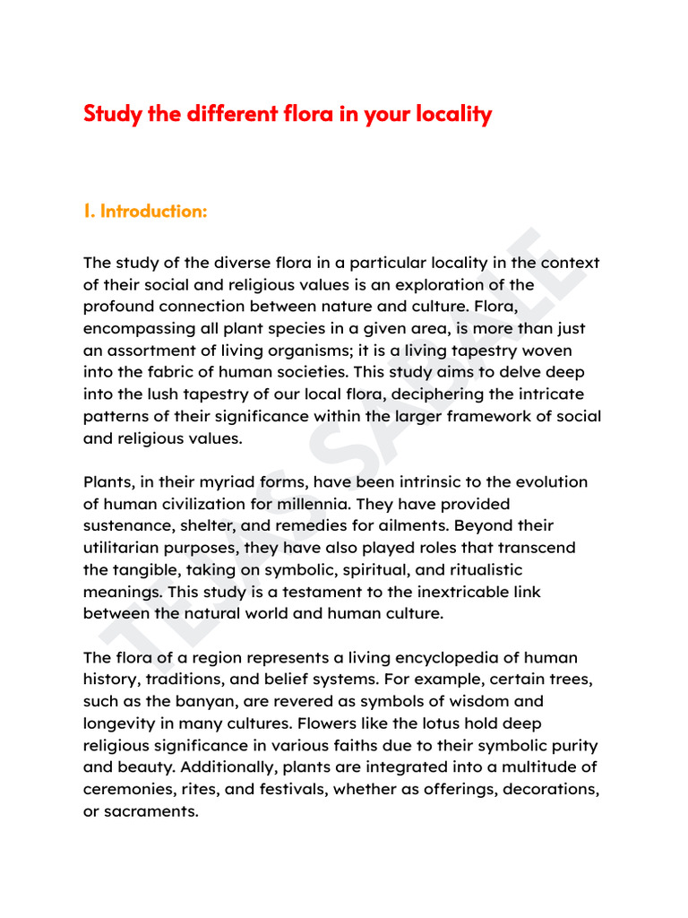 Local Flora: Cultural and Religious Insights | PDF | Data ...