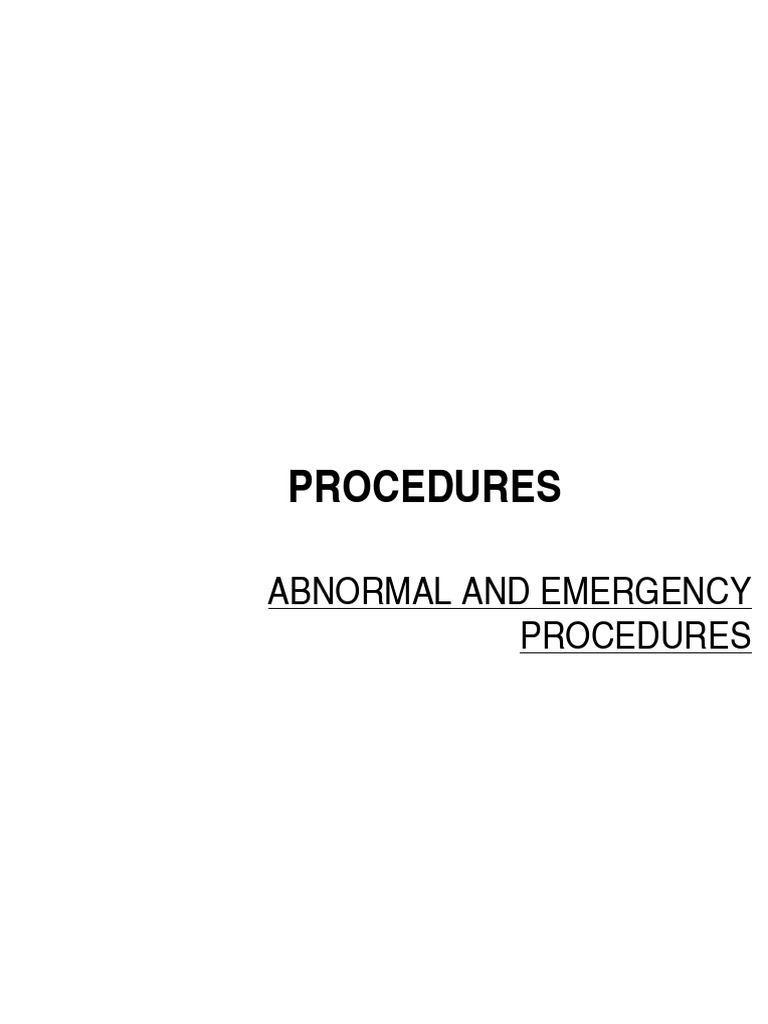 Abnormal and Emergency Procedures - A330 - Lni | PDF | Transport ...