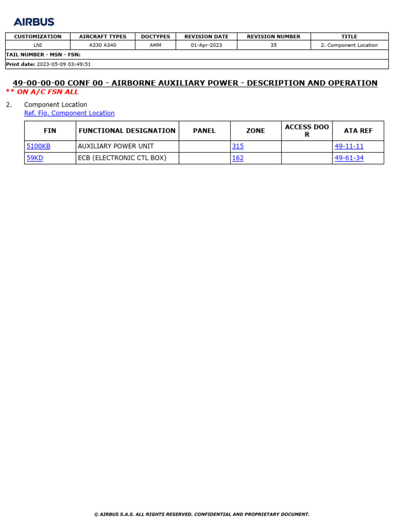 A330 - AMM - 01-Apr-2023 - 2. Component Location | PDF | Transport | Engines