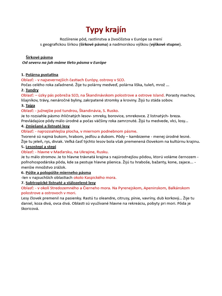 Európa - Typy Krajín | PDF