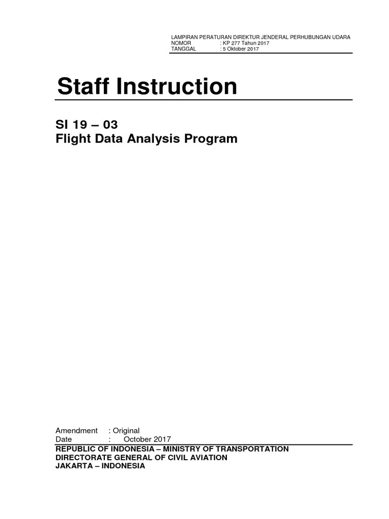 SI 19-03 Amdt 0 - Flight Data Analysis Program | PDF | Flight Recorder | Risk
