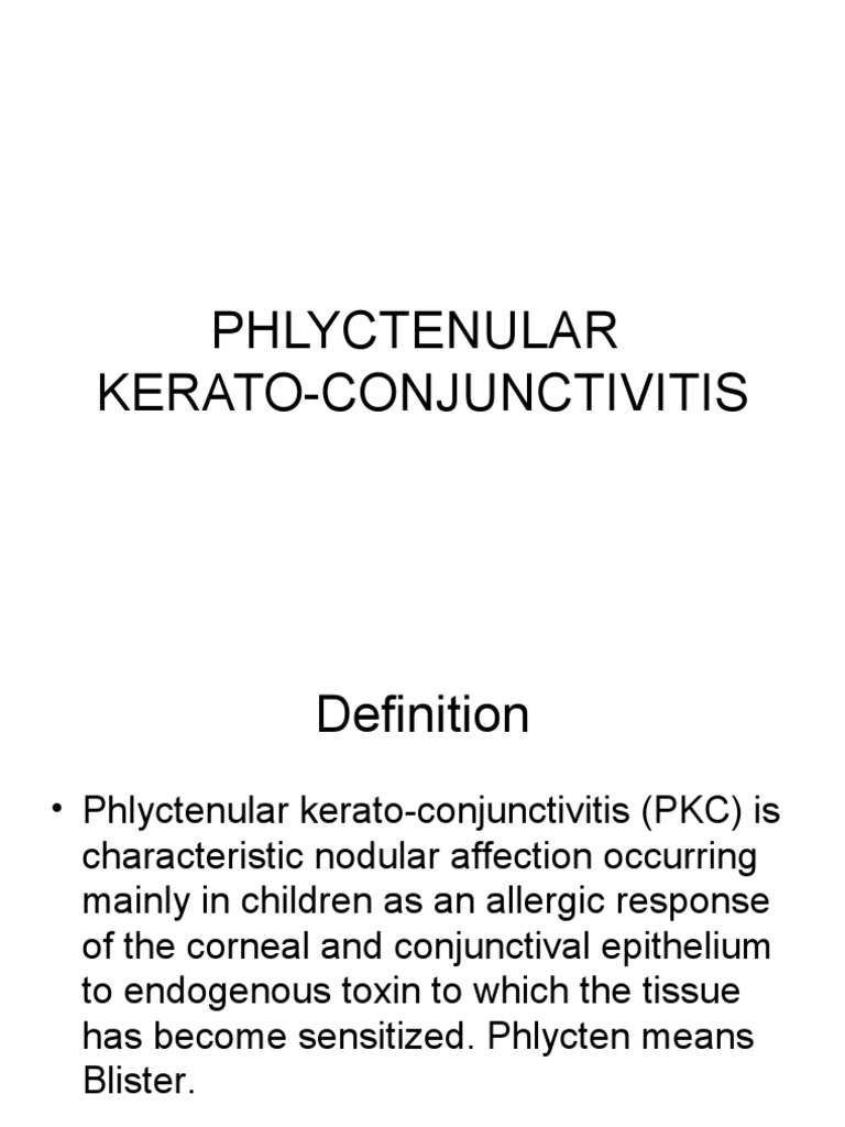 Phlyctenular Kerato-Conjunctivitis Overview | PDF | Cornea | Epidemiology
