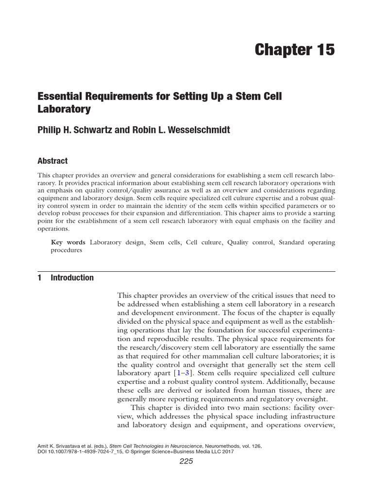 Stem Cell Lab Requirements | Download Free PDF | Cell Culture | Countertop