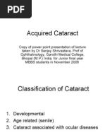 Causes of Acquired Myopic Shift | PDF | Cornea | Eye