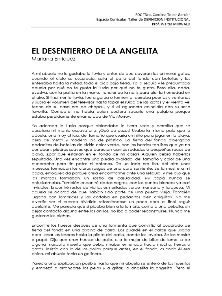 El Desentierro de La Angelita | PDF