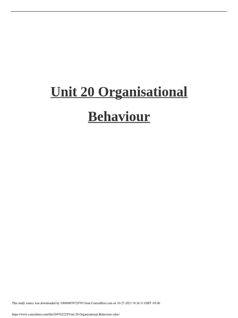 Unit 20 Organisational Behaviour C | Download Free PDF | Motivation ... Unit 20 Organisational Behaviour C | Download Free PDF | Motivation ...