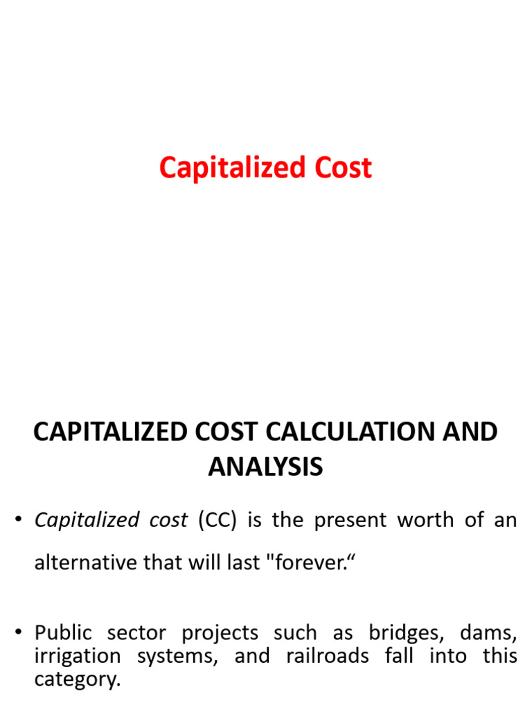 Capitalized Cost | PDF | Interest | Market Value