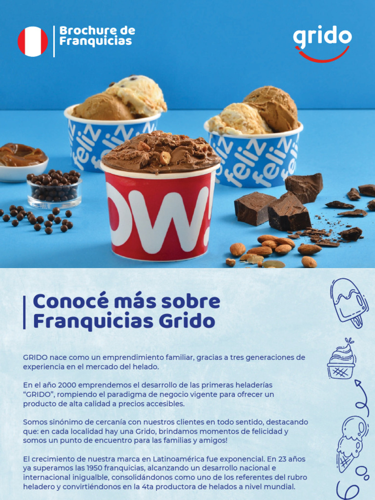 Brochure Grido Perú | Descargar gratis PDF | Franquiciamiento | Business