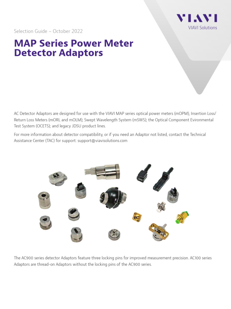 VIAVI MAP Series Detector Adaptors Guide | PDF | Optical Fiber ...