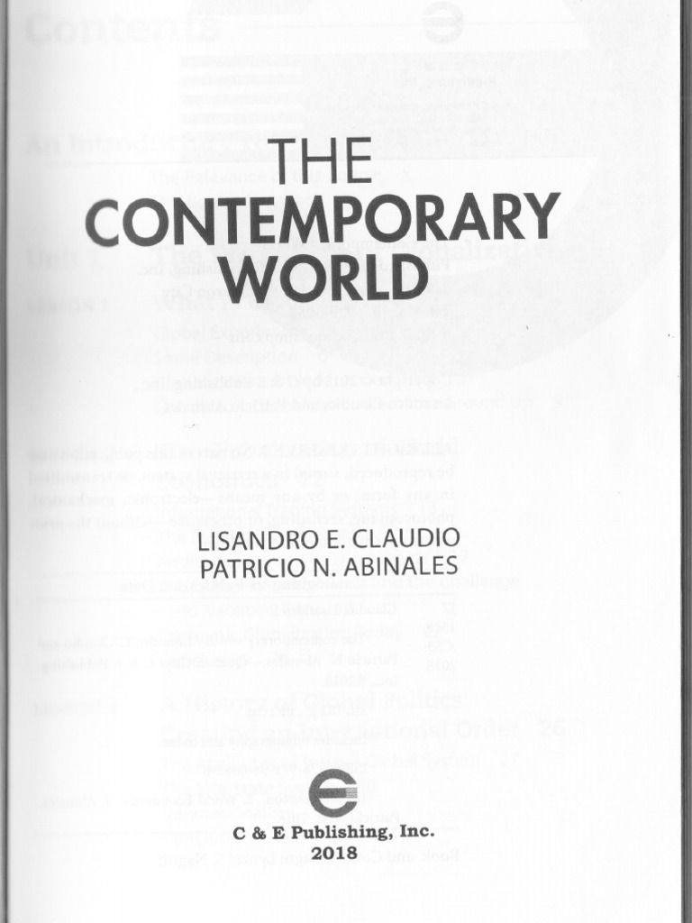 Claudio and Abinales The Contemporary World | PDF
