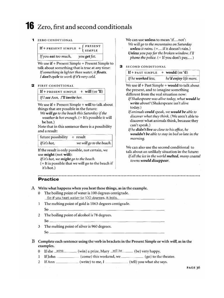 Zero, 1st and 2nd Conditional | PDF