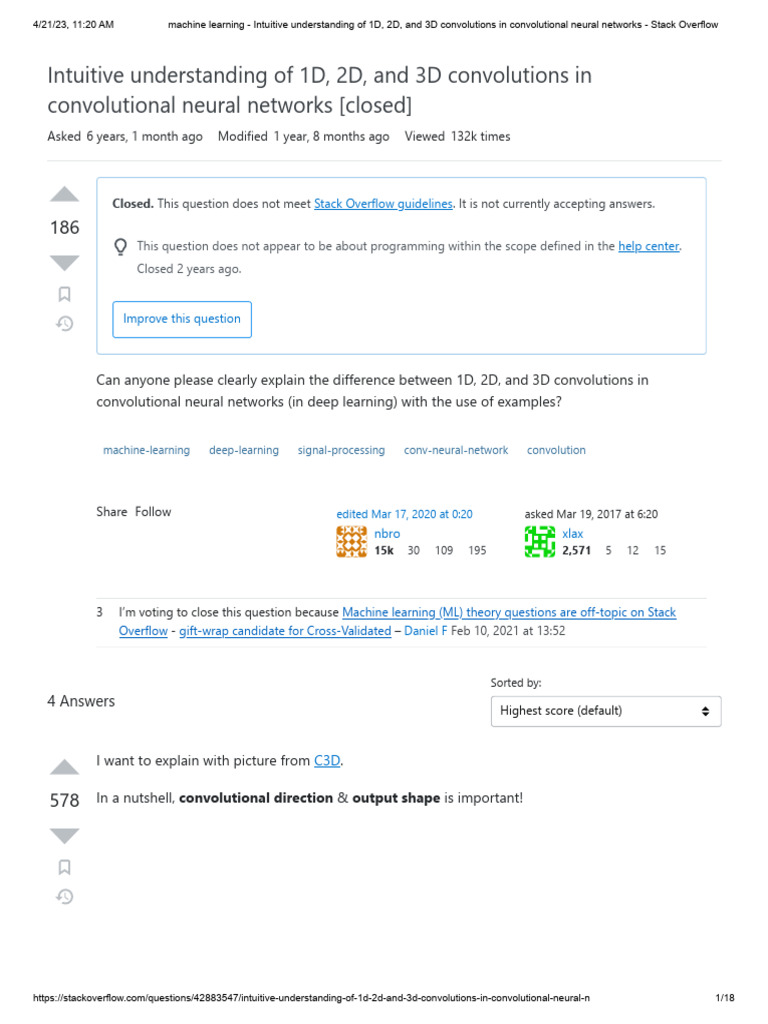 Differences Between 1D, 2D, 3D Conv | PDF | Deep Learning | Computing