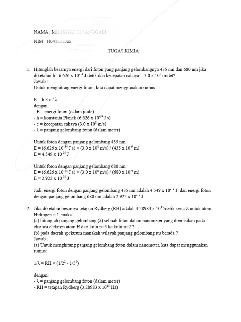 Tugas Kimia 2 | PDF