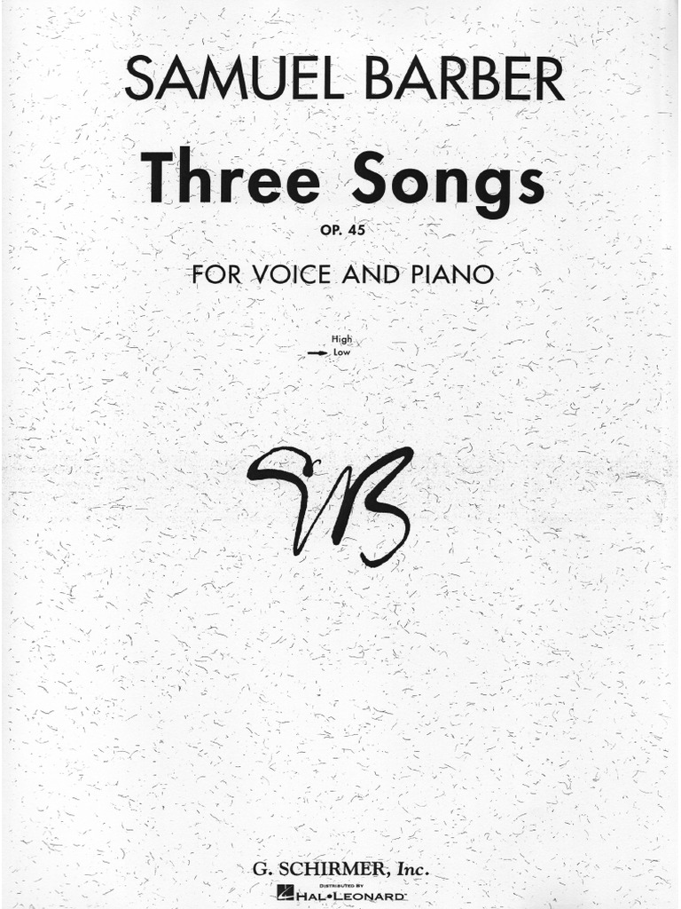 Barber, Samuel - 3 Songs | PDF