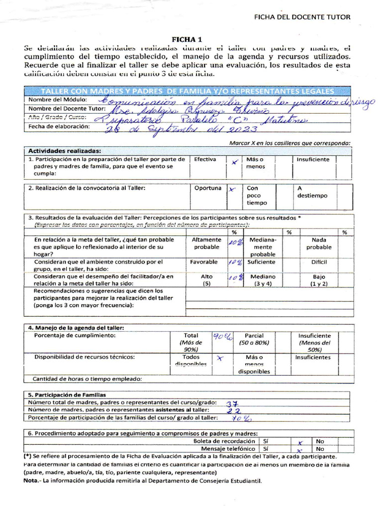 Ficha Del Tutor | PDF