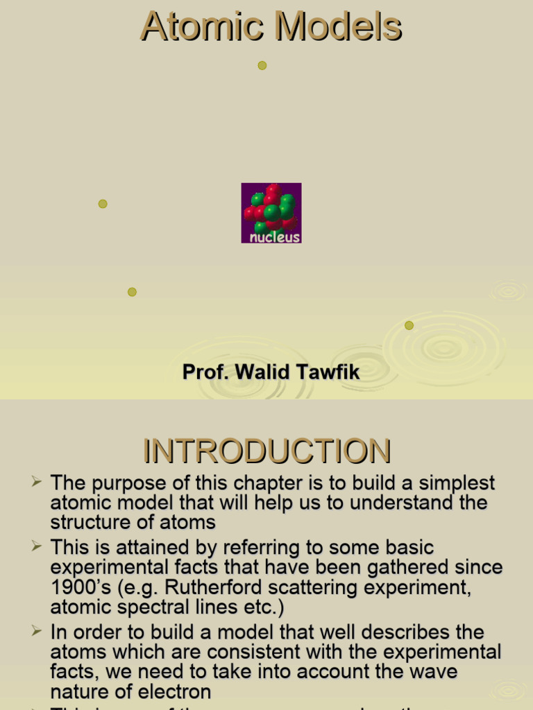 Atomic Models - Theory | Download Free PDF | Atoms | Emission Spectrum