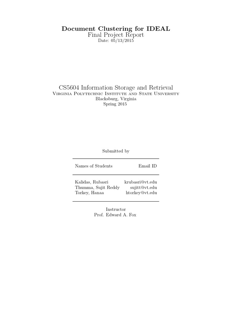 Clustering Report | PDF | Cluster Analysis | Computer Programming