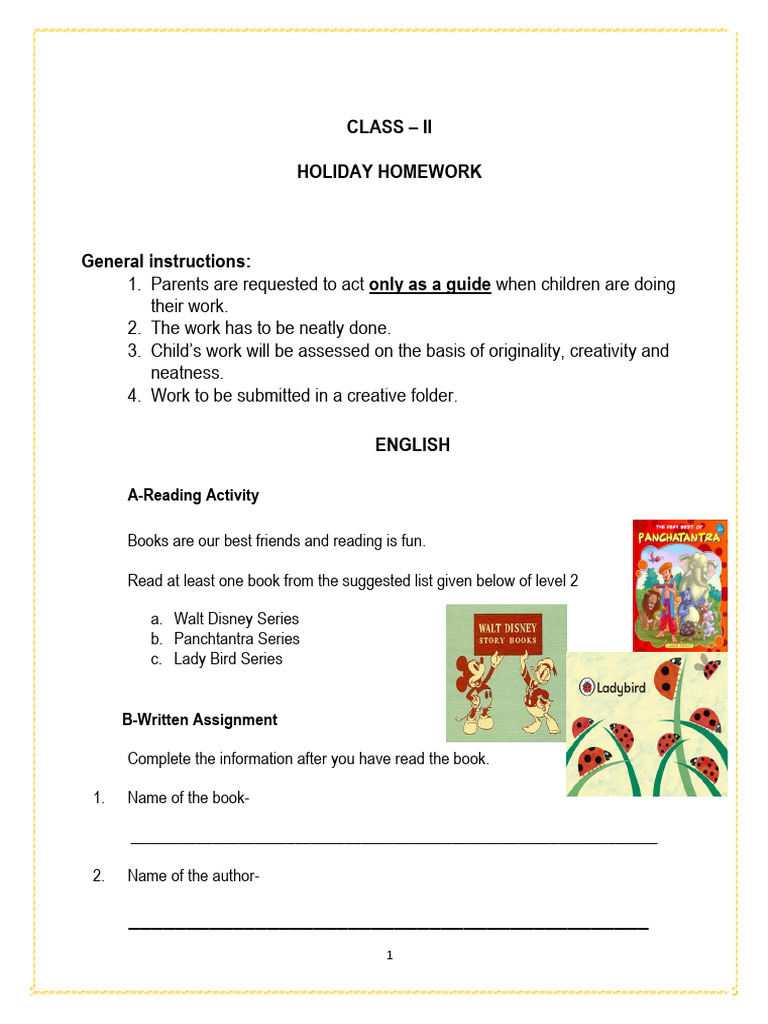 CBSE Class 2 Revsion Worksheets | PDF