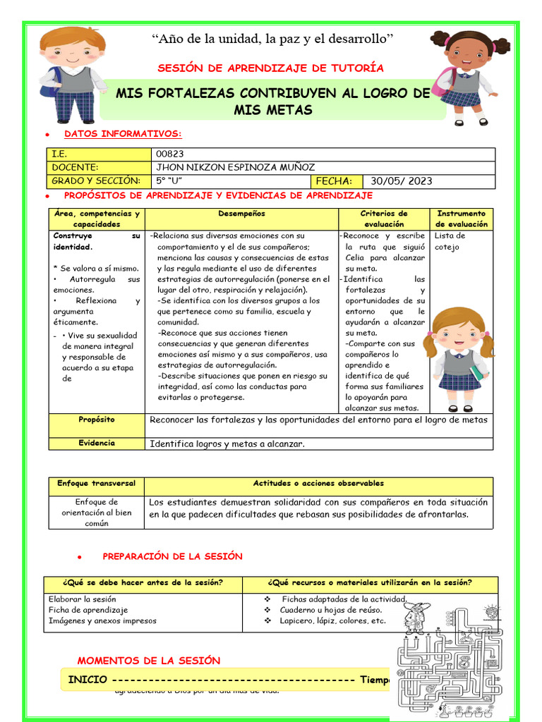 Ses-Mart-Tut-Mis Fortalezas Contribuyen Al Logro de Mis Metas | PDF ...