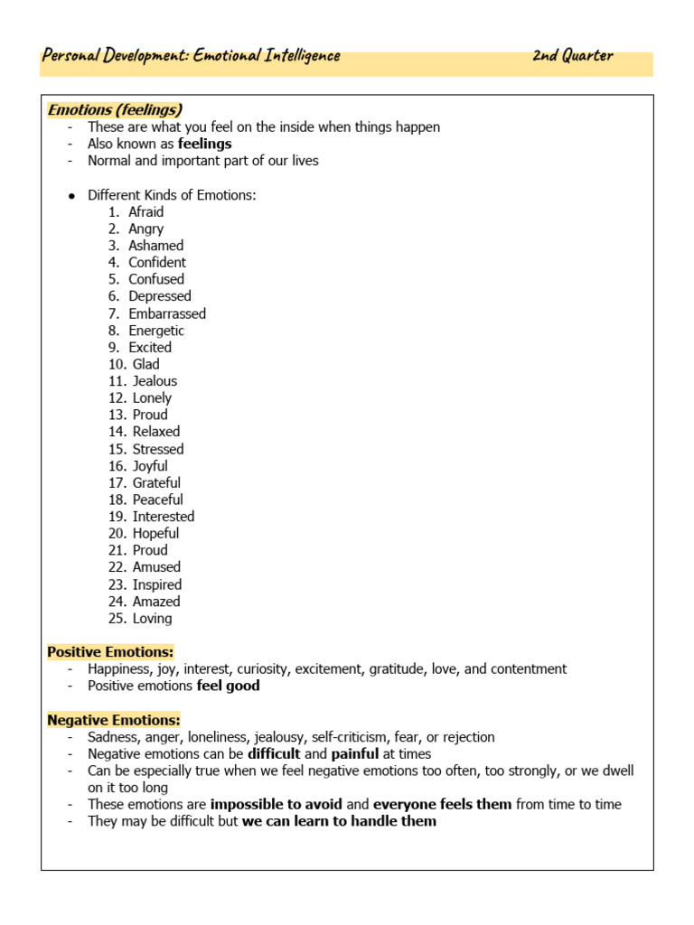 Perdev Emotional Intelligence | PDF | Emotions | Psychological Concepts