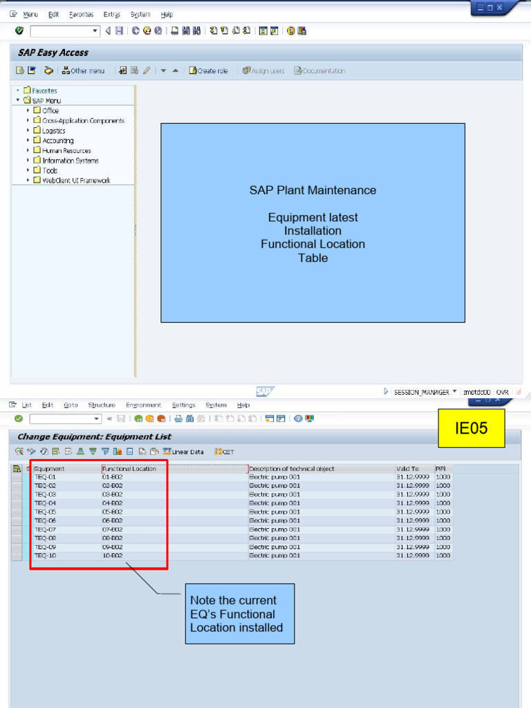 SAP Plant Maintenance Equipment Latest I | PDF