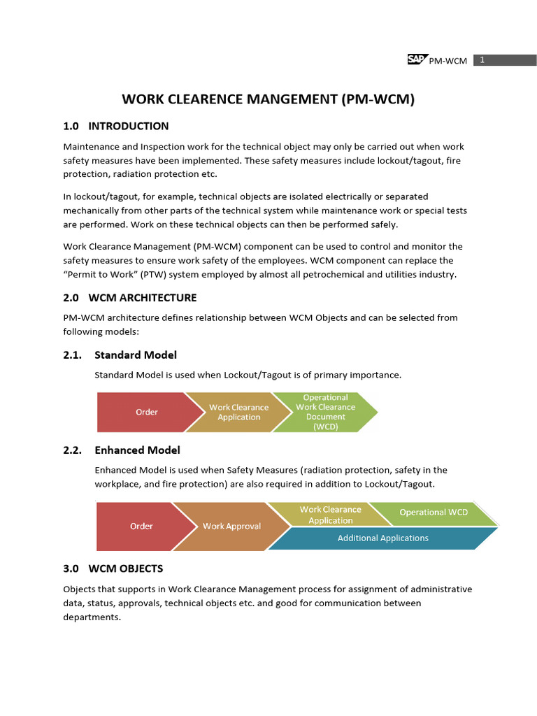 Sap PM WCM User Manual Concept With Exemplary Scenario PDF | PDF | Safety | Occupational Safety ...