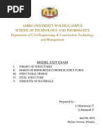 Civil Engineering Exit Exam PDF 2023 (In Ethiopia) | PDF | Bending ...