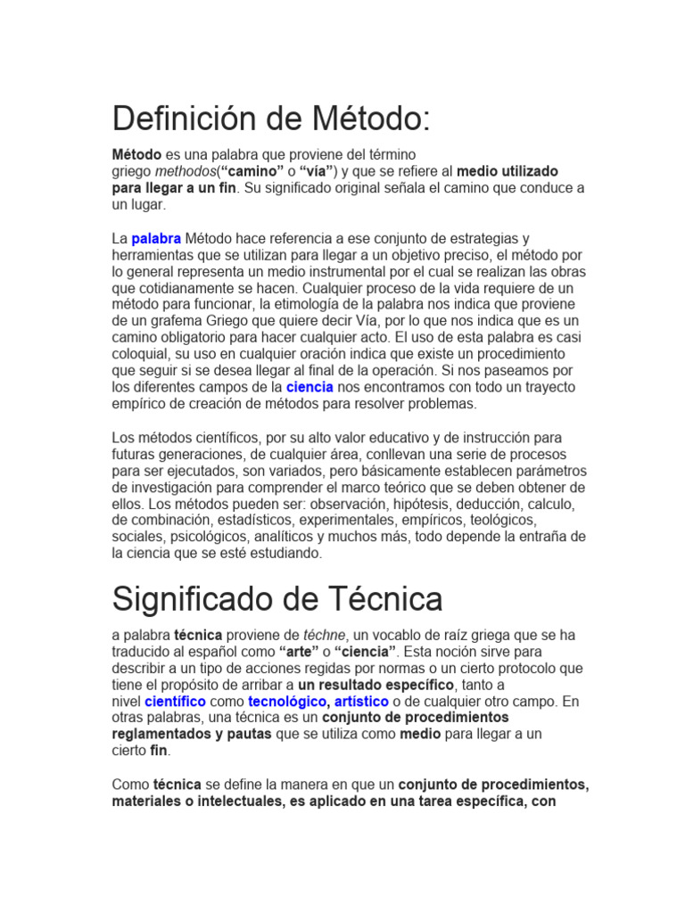 Definición de Método | PDF | Método científico | Conocimiento