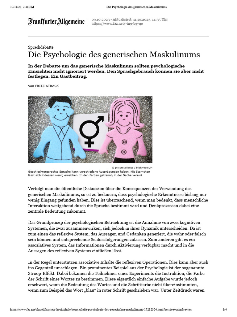 Studien Zum Genderneutralen Maskulinum
