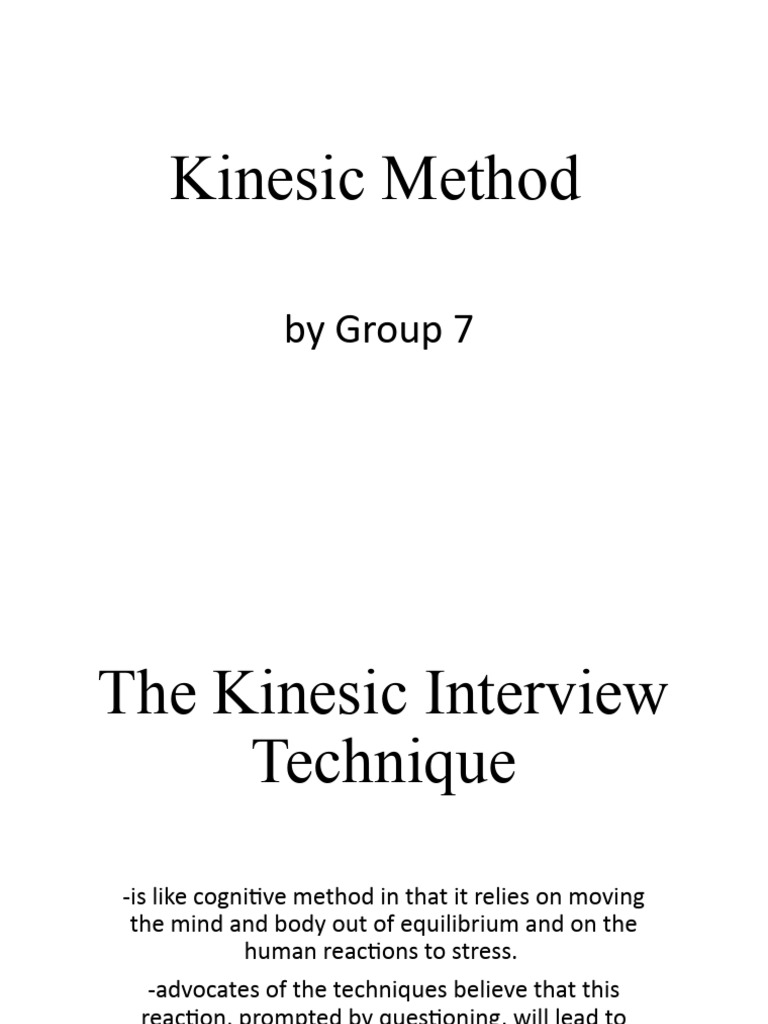 Kinesic Method. Group 7 | PDF