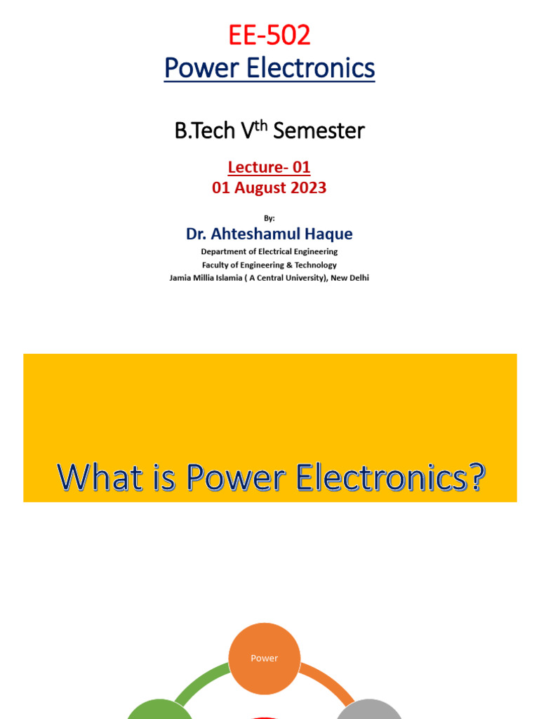 Lecture 1 Merged | PDF | Power Inverter | Power Electronics