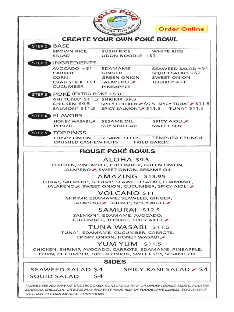 Hello Poke Menu | PDF