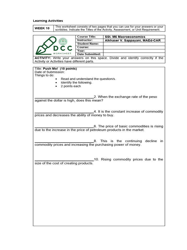 SST M6 101-2 | PDF | Economics | Economies