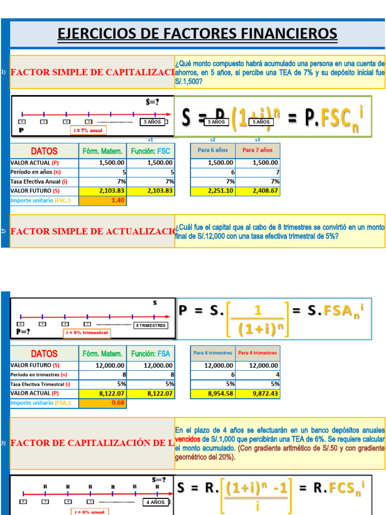 09 Clase 4 - Factores Financieros - Ejercicios - Juan | PDF | Matemáticas | Economias