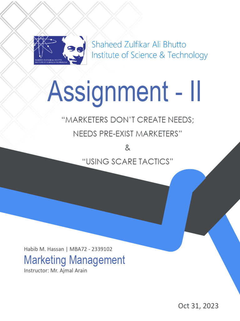 Scare Tactics and Pre-Existing Needs in Marketing | PDF | Marketing ...